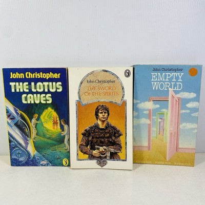 3 Lot John Christopher-The Lotus Caves, Empty World, The Sword of the ...