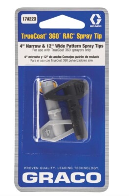 Graco TrueCoat 360 Sprayer Spray Tip for Painting, 4" Narrow & 12" Wide ...