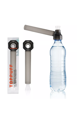 Black Top Puff Portable Hookah Screw on Bottle Converter Water Glass ...