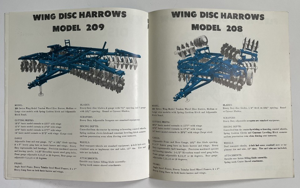 Vintage 1970s Burch Disc Harrows Farm Equipment Brochure | eBay