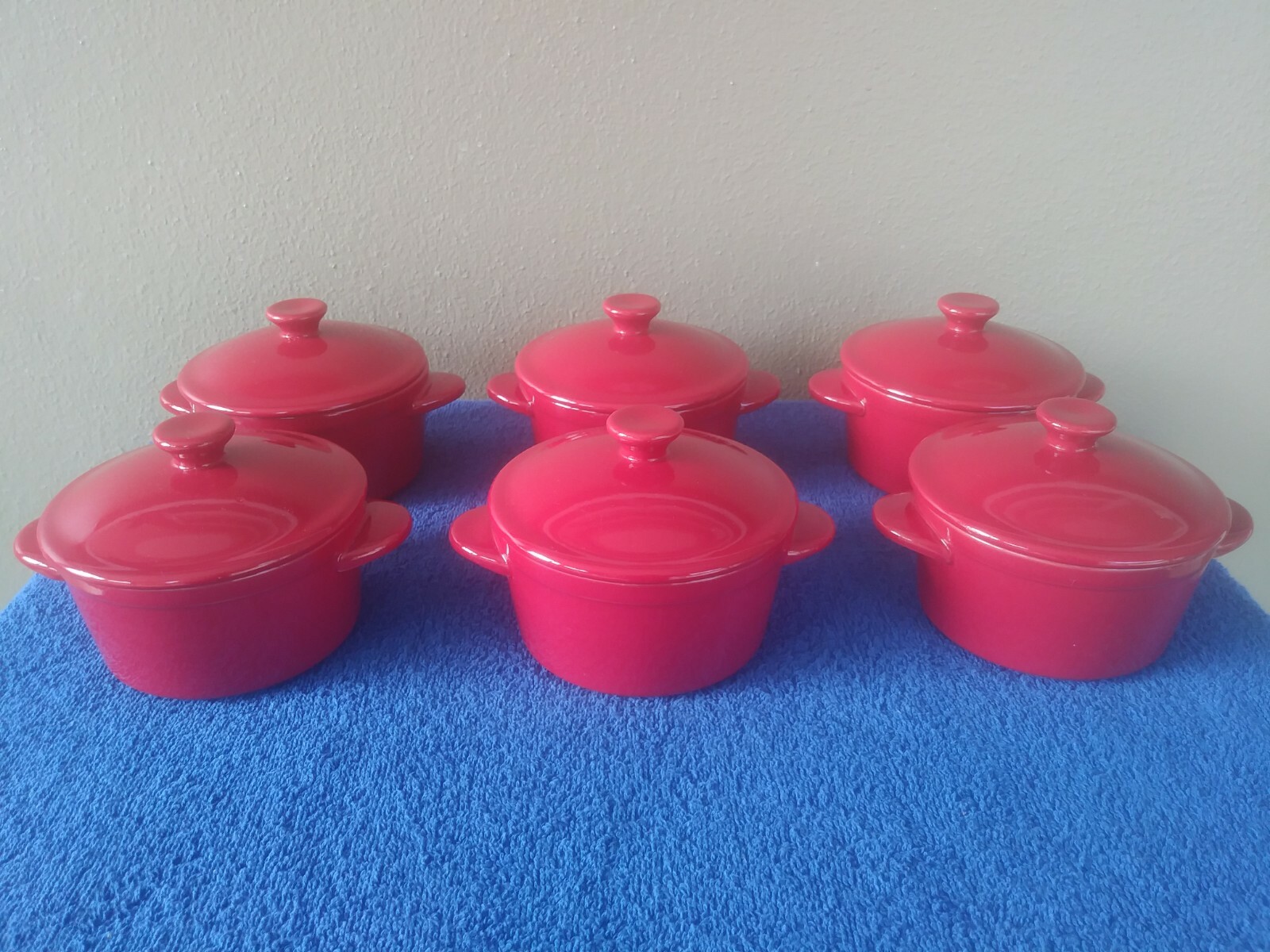 (6) Denmark Small Red Ramekins with Lids 4.25" Diameter 3.25" Tall | eBay