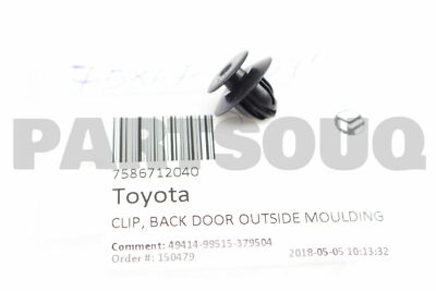 7586712040 Genuine Toyota CLIP, BACK DOOR OUTSIDE MOULDING 75867-12040 ...
