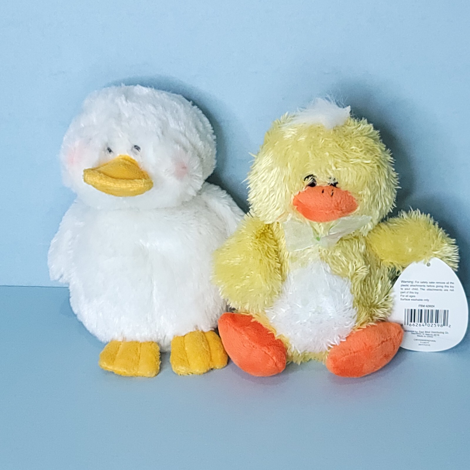 Yellow Chick Duck Cubby Sitting Lot Of 2 Tie Plush Stuffed Animal ...