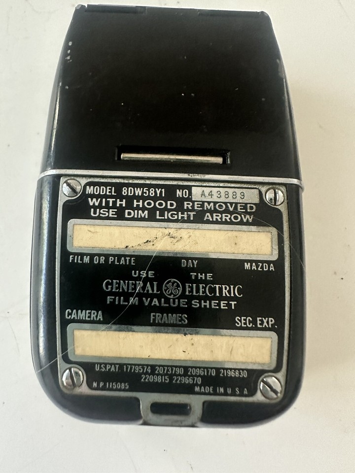 GE DW-48 Exposure Meter – 1950s General Electric Light Meter – Untested ...