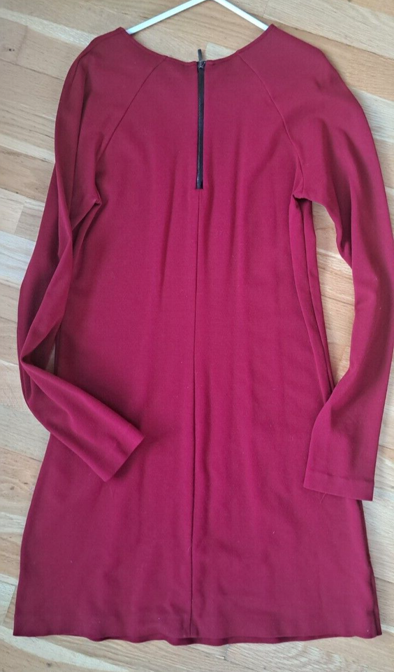 WOLFORD UK size 10 S small EU 38 RED viscose DRESS A style long sleeve ...