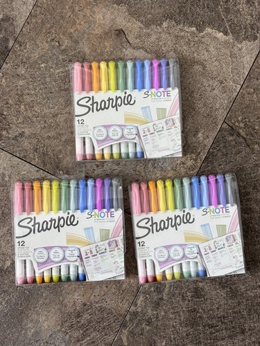 3 Pack Sharpie S Note Creative Markers Notes Highlight Draw 12 Count ...