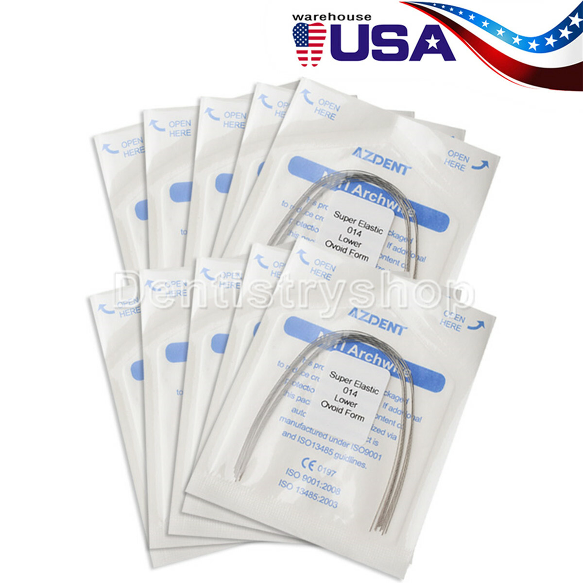 AZDENT Dental Orthodontics Brackets Braces /Supper Elastic Niti Round ...