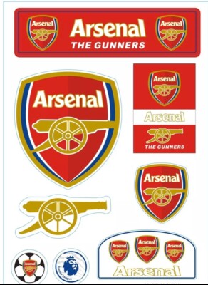 ARSENAL FC Stickers Set A4 Size Great For Car/Window /Home Use | eBay ...