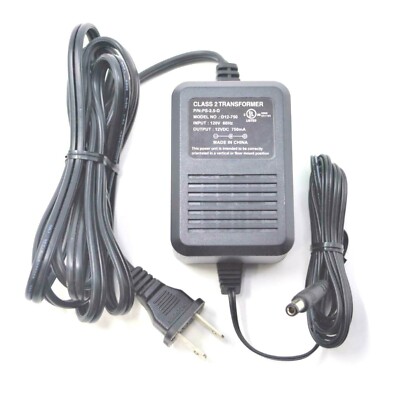 CLASS 2 TRANSFORMER POWER ADAPTER D12-750 PS-2.5-D 120V 60HZ 12VDC .75A ...