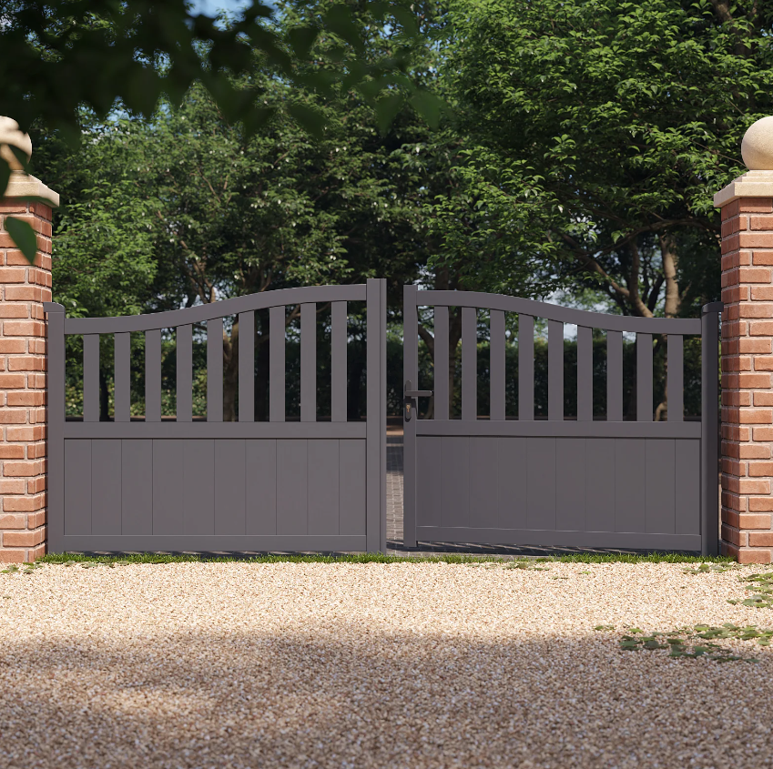 BillyOh Ward Aluminium Garden Gate Half Slatted Design Secure Lockable ...