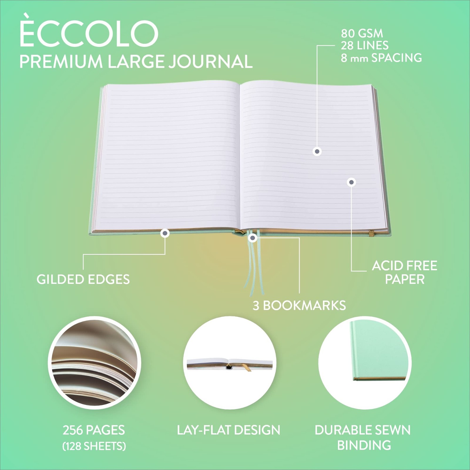 WORLD TRAVELER Eccolo Large Lined Journal Notebook, Fabric Hardcover, Writing... | eBay
