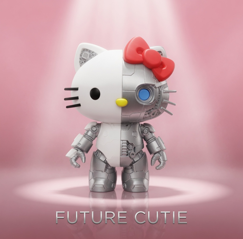 Cyber Kitty White Figur - Hello Kitty Terminator - Cute Tech Gamer Deko ...