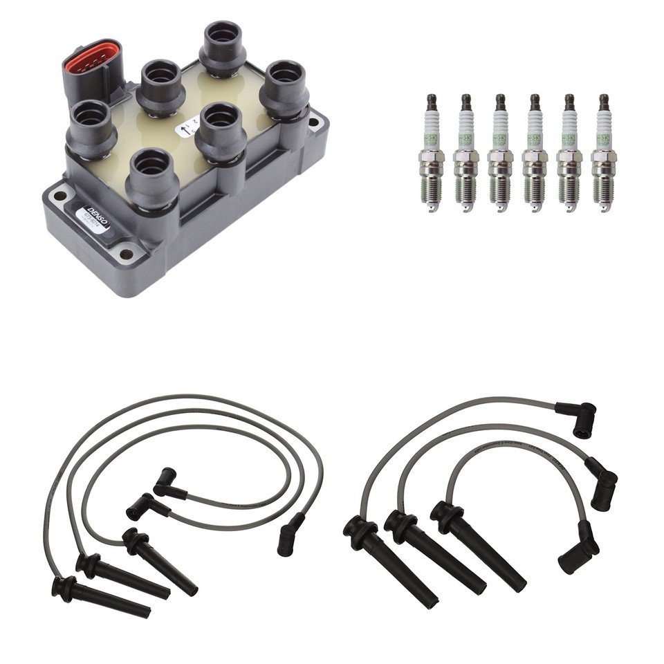 Denso Ignition Coil Wires 6 NGK Platinum Spark Plugs Kit For MPV 2.5 V6 ...