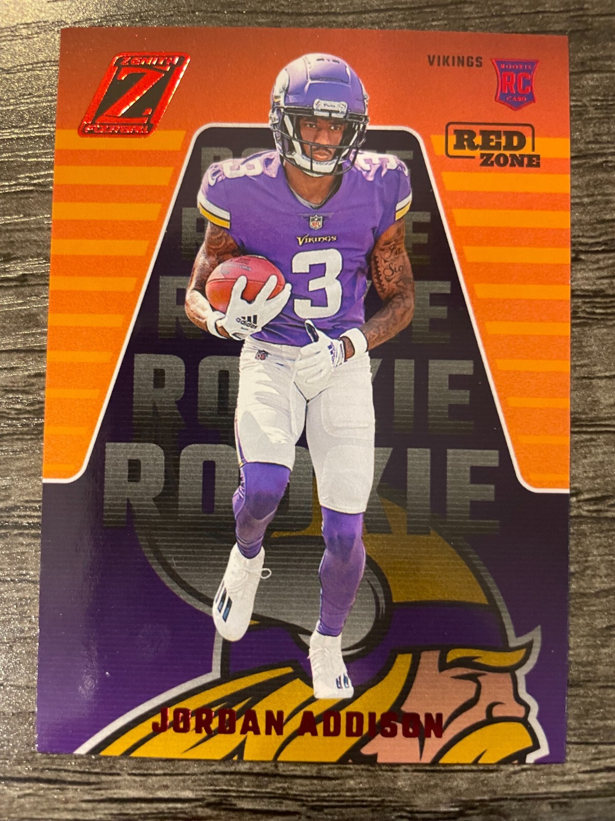 2023 Panini Zenith Jordan Addison Red Zone Rookie Minnesota Vikings RC ...