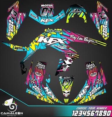 Kawasaki KFX 450 450R graphics kit 2008 2009 2010 to 2014 decals ...