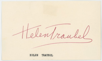 Helen Traubel Opera Singer Autographed Signed Index Card AMCo COA 27803 ...
