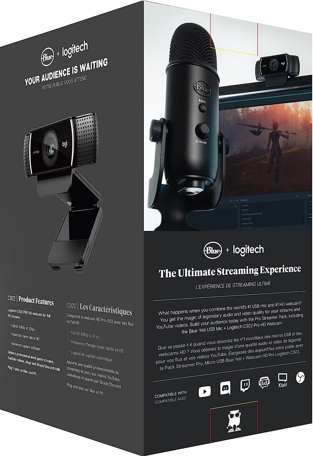 Pro Streamer Pack with Blue Yeti USB Microphone & Logitech C922 Pro HD ...