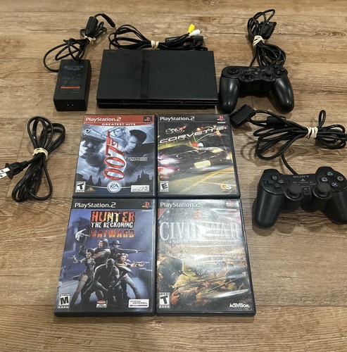 PS2 Slim PlayStation 2 Console Bundle OEM Controller SCPH-75001 James ...