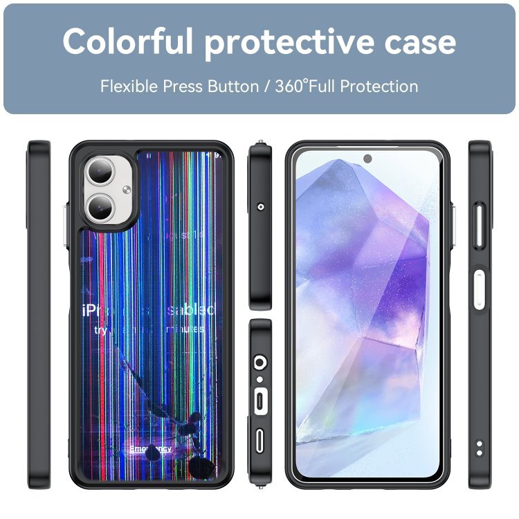 For Galaxy S20 S21 S22 S23 S24 FE Ultra cracked screen colorful broken ...
