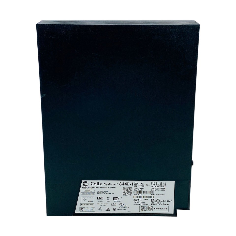 Calix GigaCenter 844E-1 Wireless 2.4GHZ 5G Dual WiFi Router Modem w ...