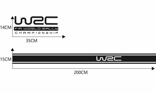 Universal WRC Sport Door Body Stripe Decorative Decal Sticker (Black) 1 ...