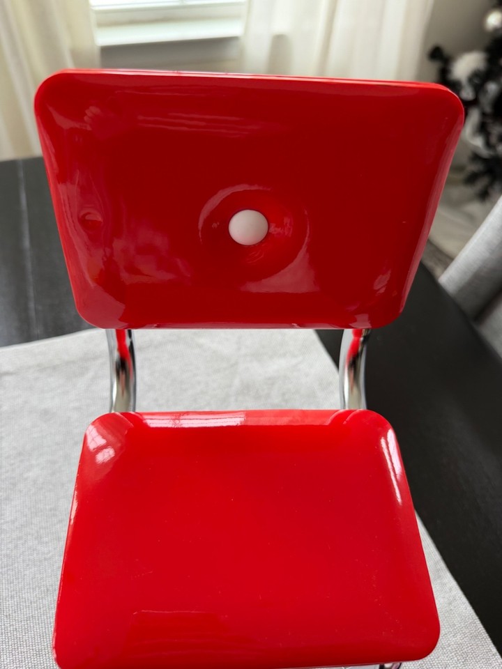 Genuine Retired American Girl Doll Red Padded Vinyl Chair Molly | eBay