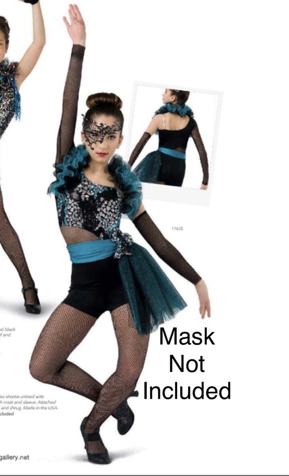 Costume Gallery Dance Costume Blue Sequin Fishnet Sleeve Jazz Large ...