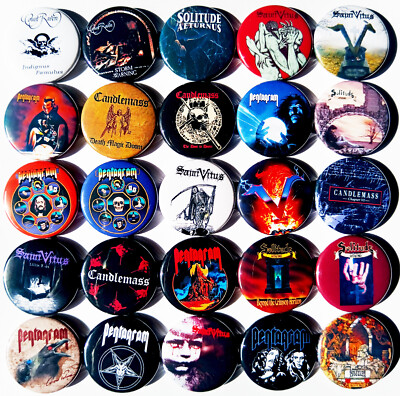DOOM METAL Lot 2 Pin Button Badges Solitude Aeturnus Count Raven ...
