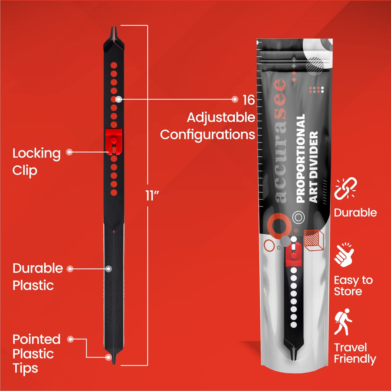 Accurasee Artist Proportional Scale Divider Drawing Measurement Tool ...
