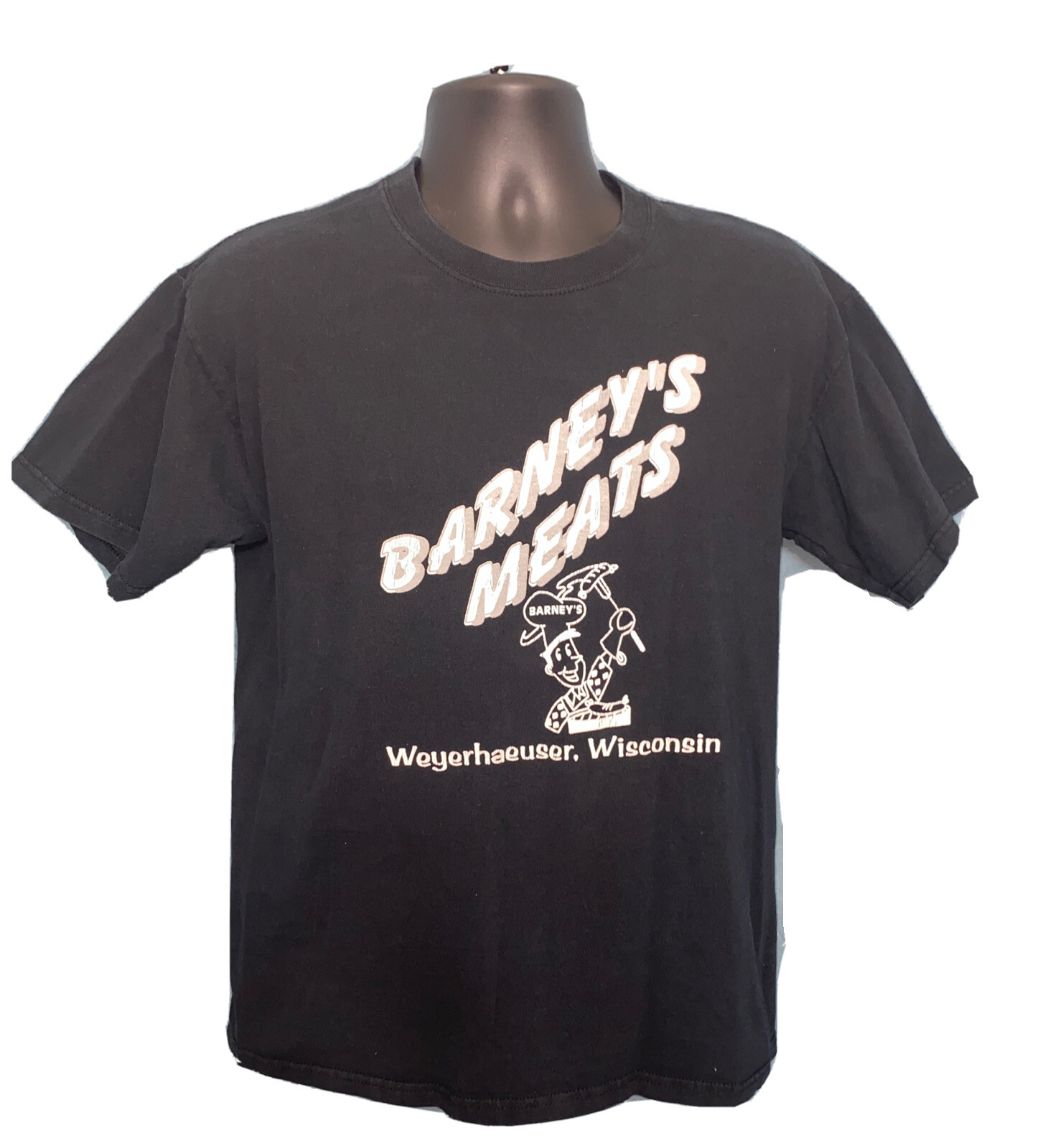Barney’s Meats Medium Shirt Weyerhaeuser WI Nobody Beats Our Meat Black ...