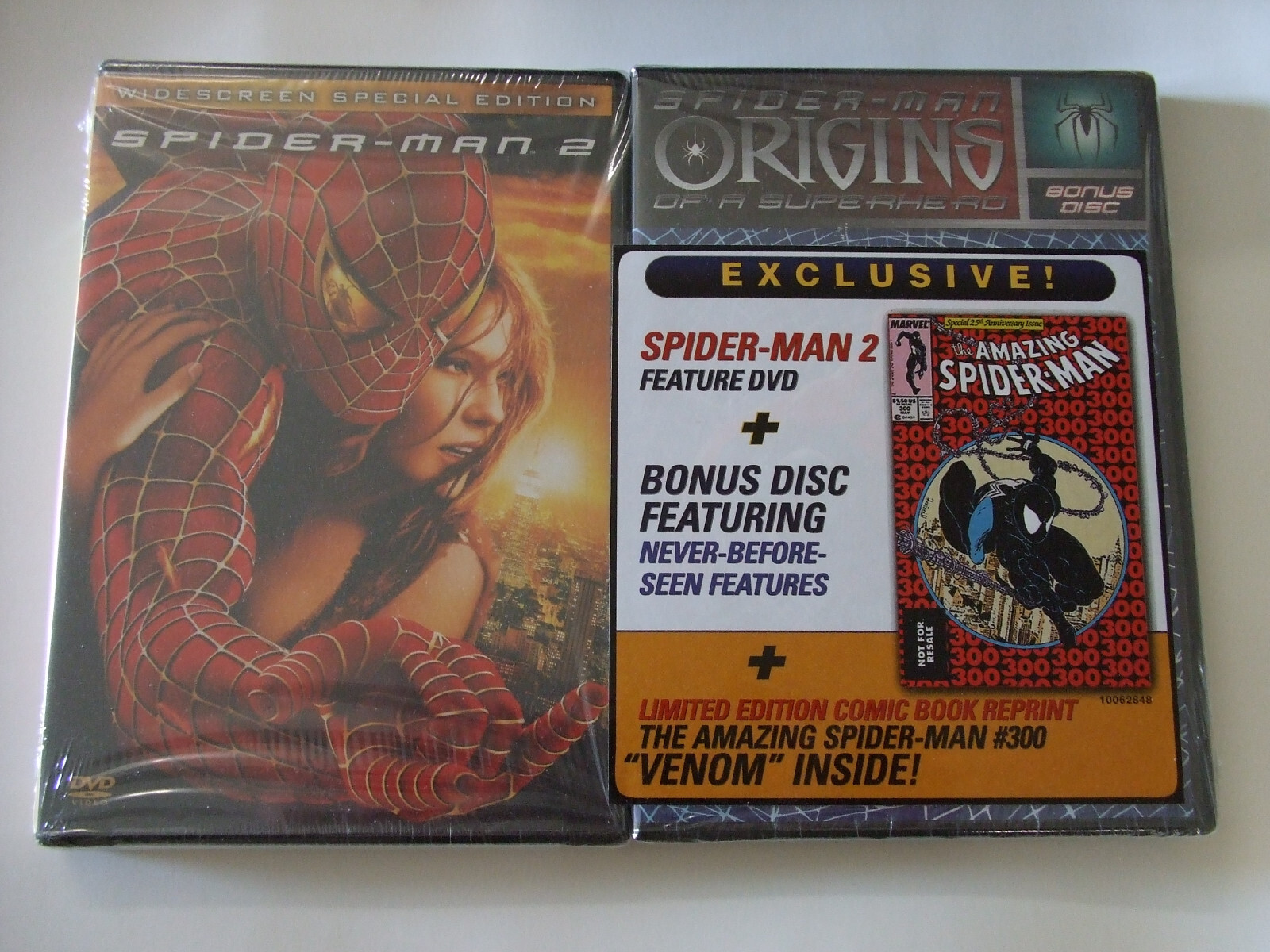 Spider-Man 2 DVD & Bonus Disc sealed with amz spiderman 300 comic book ...