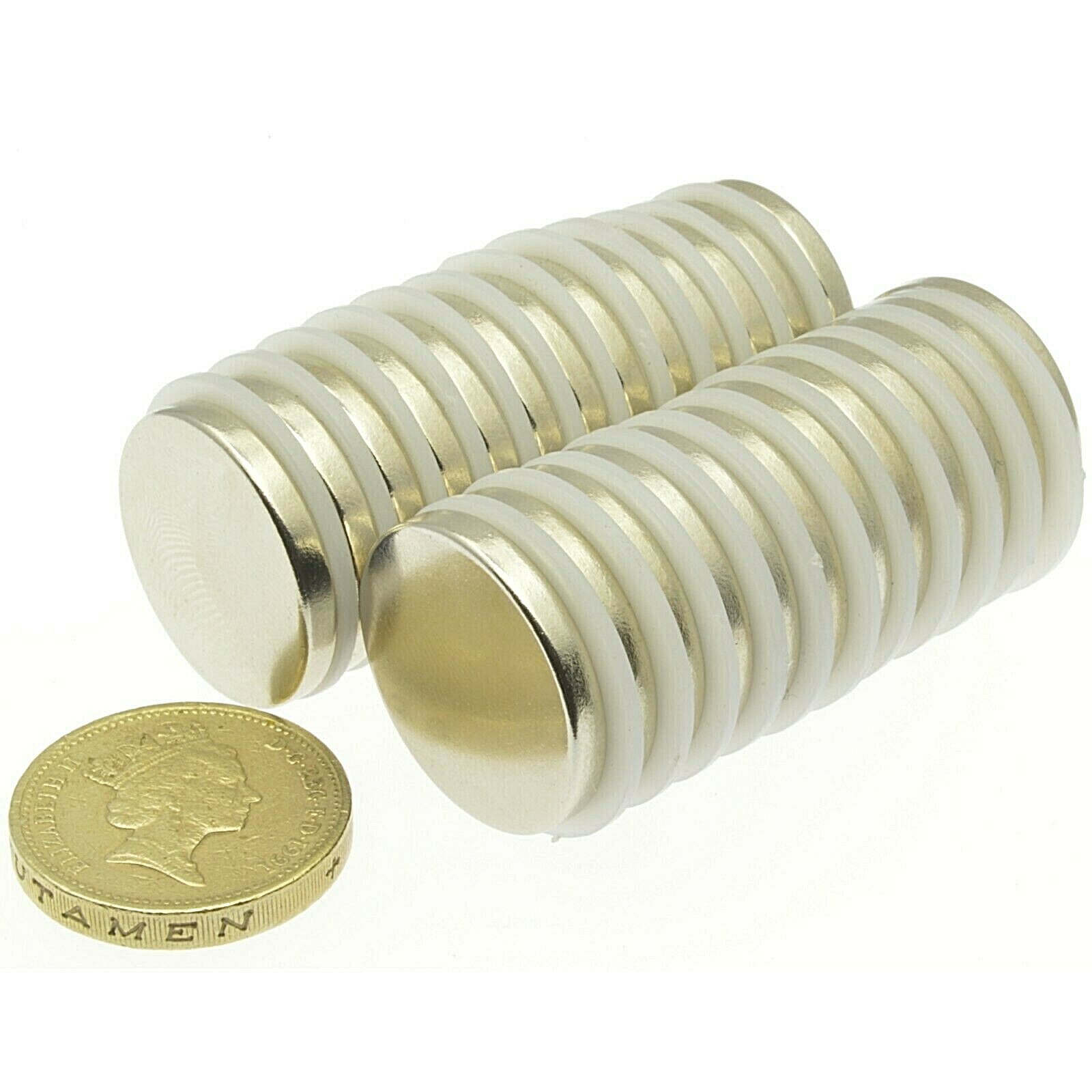 Super Strong Magnets ( 1" x 1/8" ) * 5.5Kg Pull * Powerful Disc Magnet ...