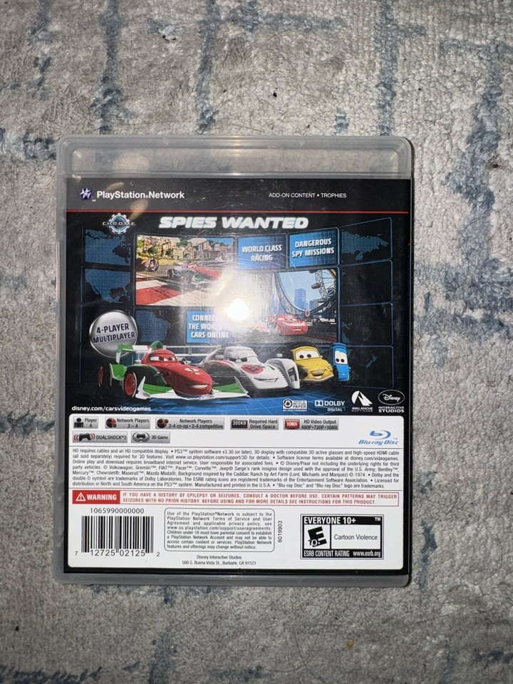 Cars 2: The Video Game (Sony PlayStation 3) PS3 Game w/ Manual ...