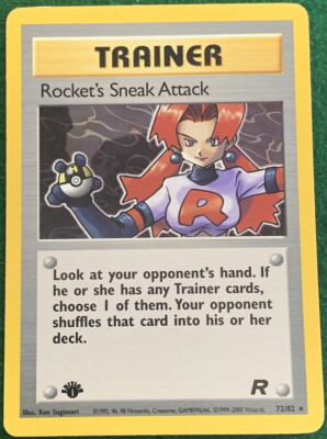 POKEMON Card TEAM ROCKET 1st Edition TRAINER Sneak Attack #72/82 Star ...