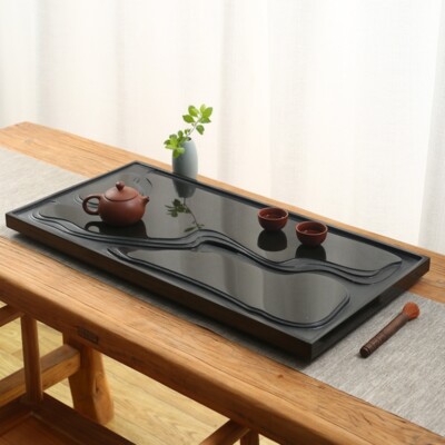 Chinese Tea Tray Black Stone Heavy Tea Table For Tea Set Multi Size ...