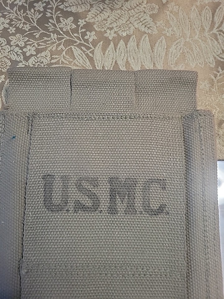 Original US Military USMC Thompson 3 Cell Khaki Canvas Magazine Pouch ...