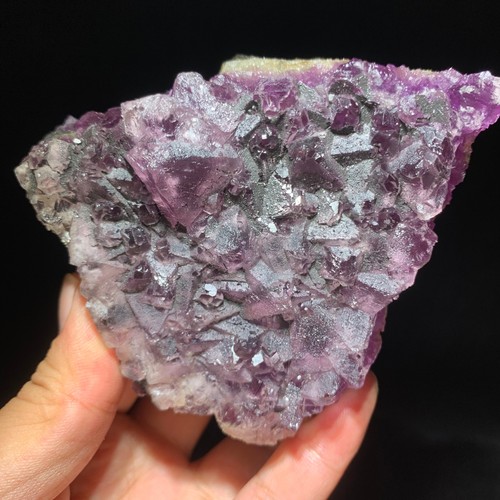 423g natural super beautiful purple fluorite crystal ore standard ...
