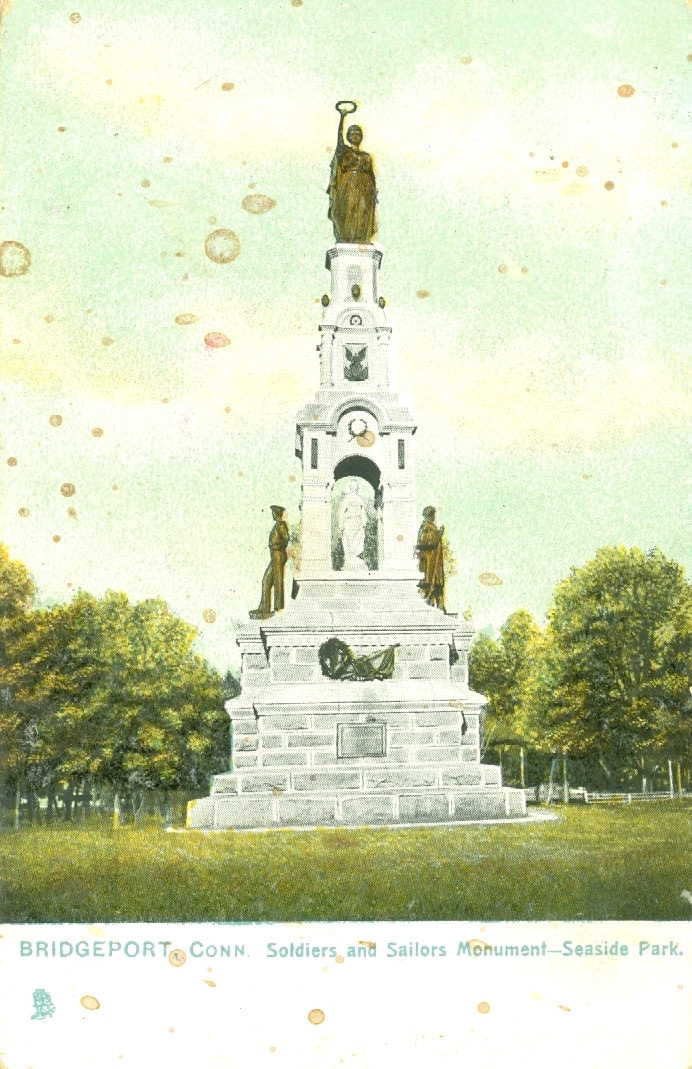 Bridgeport,CT.The Soldiers and Sailors Monument at Seaside park,a Tuck ...