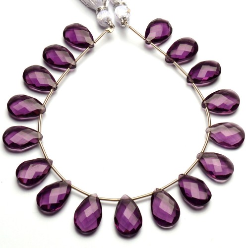 Amethyst Color Quartz Faceted 14x9 mm Size Pear Shape Briolette 7 ...