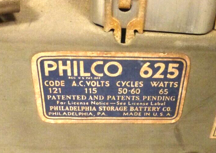 vintage PHILCO 625 CONSOLE: Untested CHASSIS w/all 6 TUBES & GOOD ...