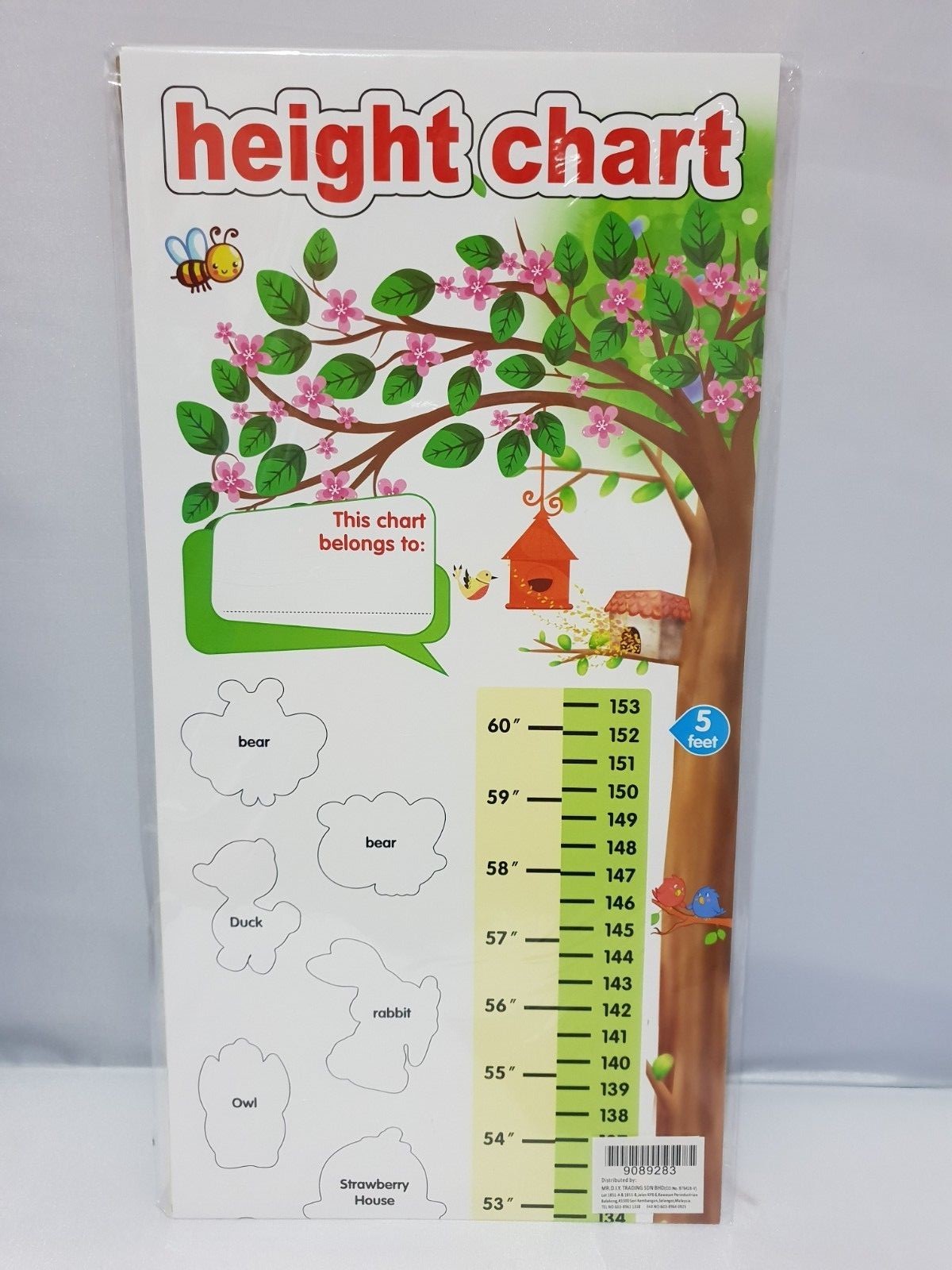 Height Chart with over 40 Stickers , Growth Charts wall stickers UK ...