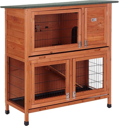 DELUXE DOUBLE DECKER RABBIT GUINEA HUTCH HUTCHES WITH LEGS 2 TIER BB-41 ...