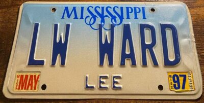 LW WARD Mississippi Vanity License Plate | eBay