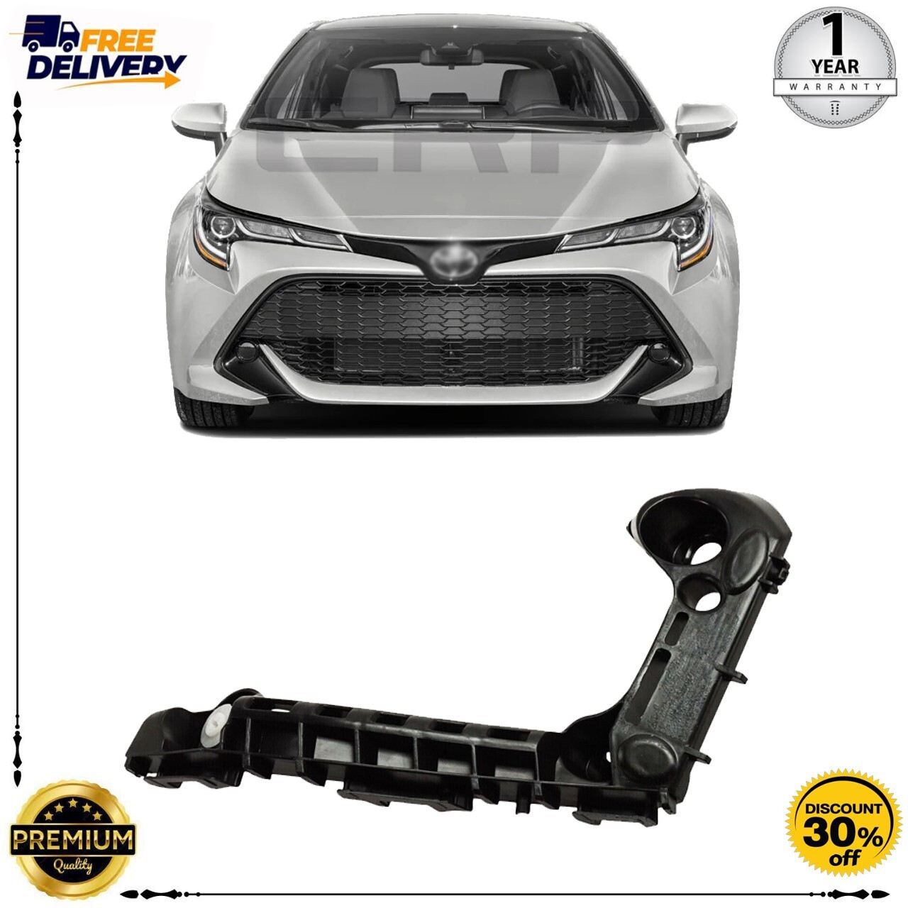 Left Side Front Bumper Retainer For 2019-2023 Toyota Corolla TO1042145 ...