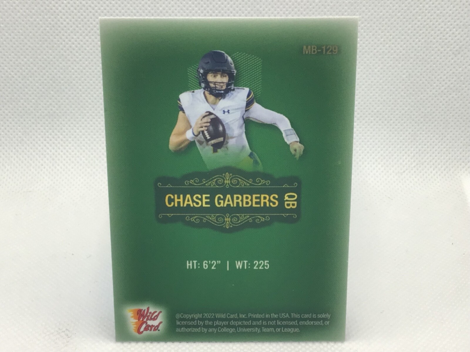2022 Wild Card MATTE - Chase Garbers #MB-129 Chase Green /250 (RC) for ...