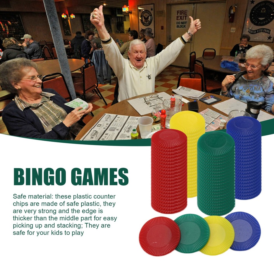 400 Pieces Plastic Poker Chips Game Chips 4 Colors Counter Card for ...