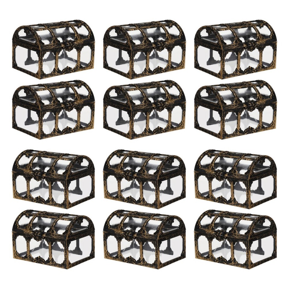 12 Pcs Pirate Gift Box Party Favor Container Chest Classroom Reward ...
