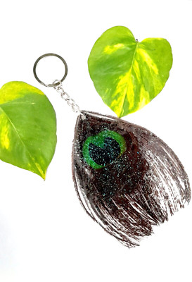 Resin Peacock Feathe Key Tag Personalized Resin Key Rings Gift Epoxy | eBay