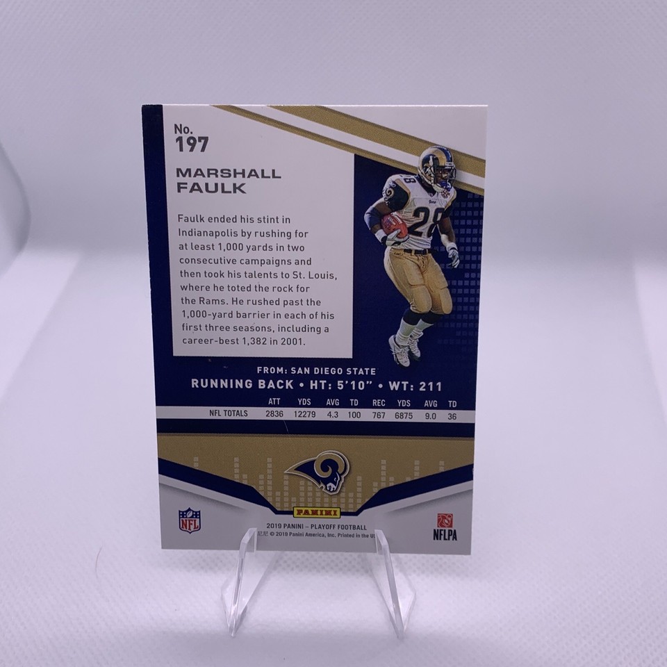 Marshall Faulk Panini 2019 NFL Rams Football Card #197 | eBay