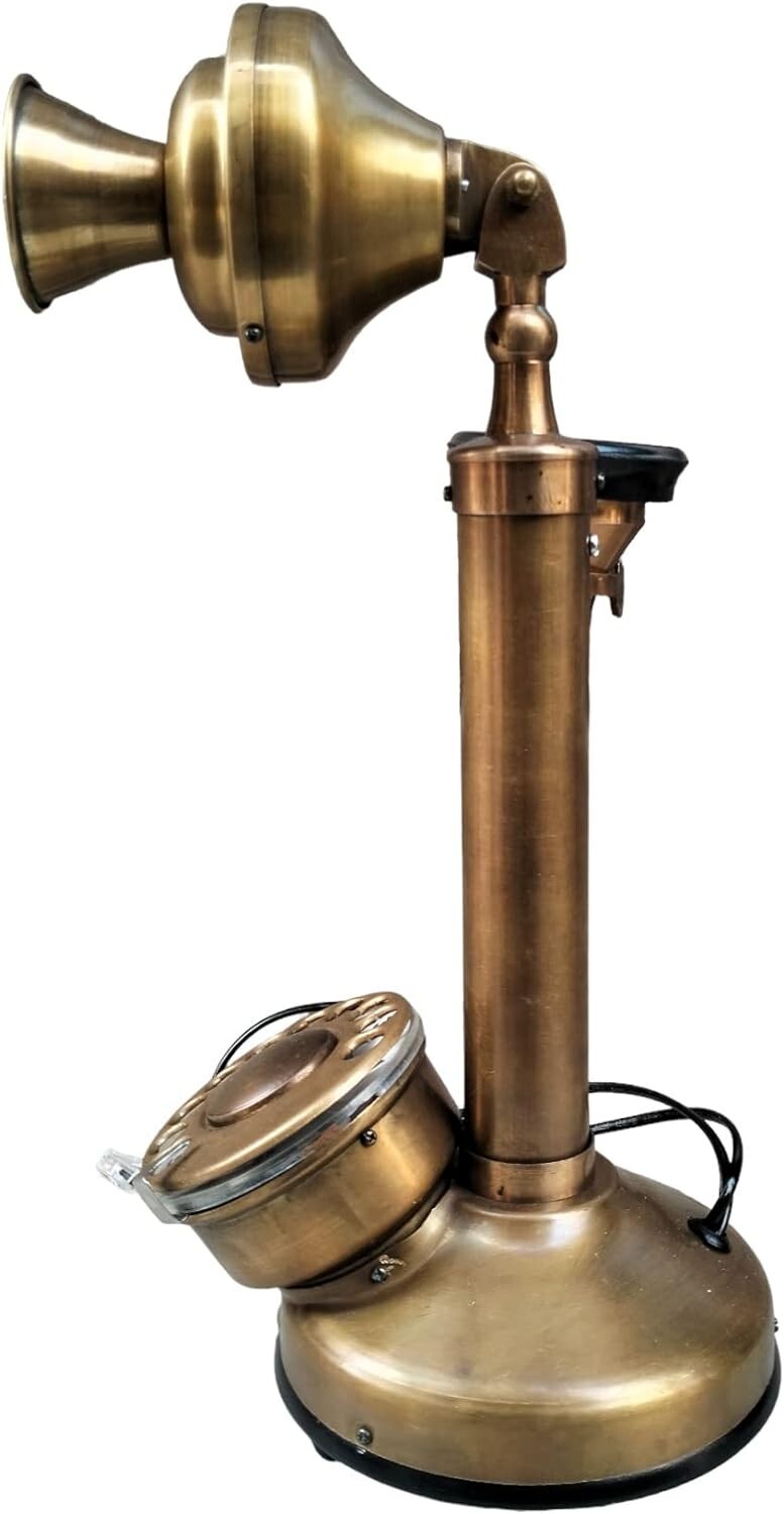 Antique Western Electric Telephone Brass Candlestick Rotary Dial Phone ...